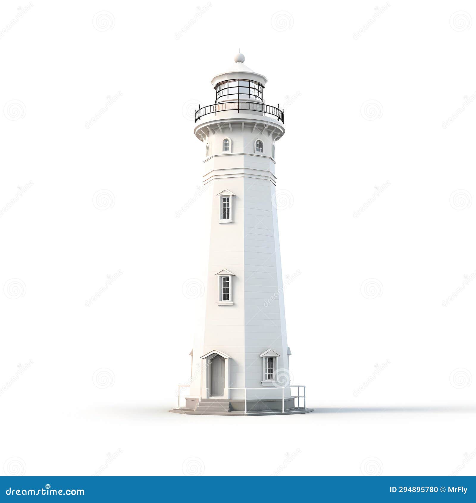 Lighthouse Isolated on White Background Stock Illustration ...