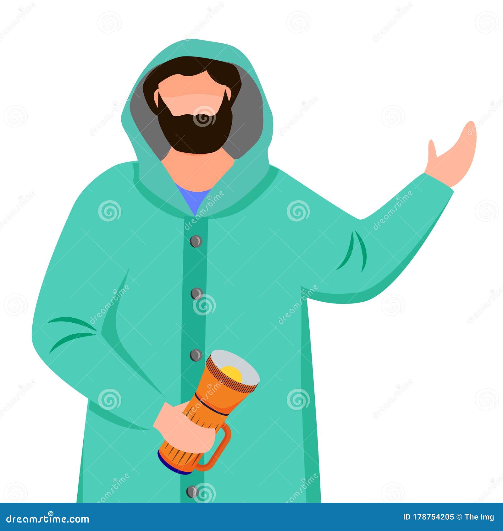 Lighthouse Keeper Flat Vector Illustration Stock Vector - Illustration ...