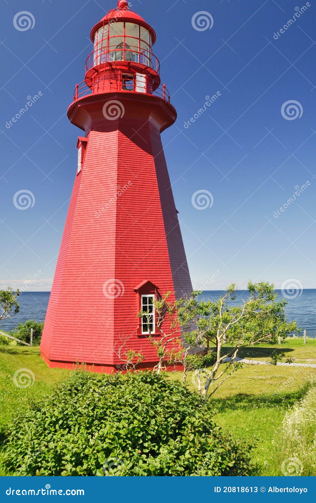 Lighthouse at La Martre in Quebec Stock Image - Image of landscape ...