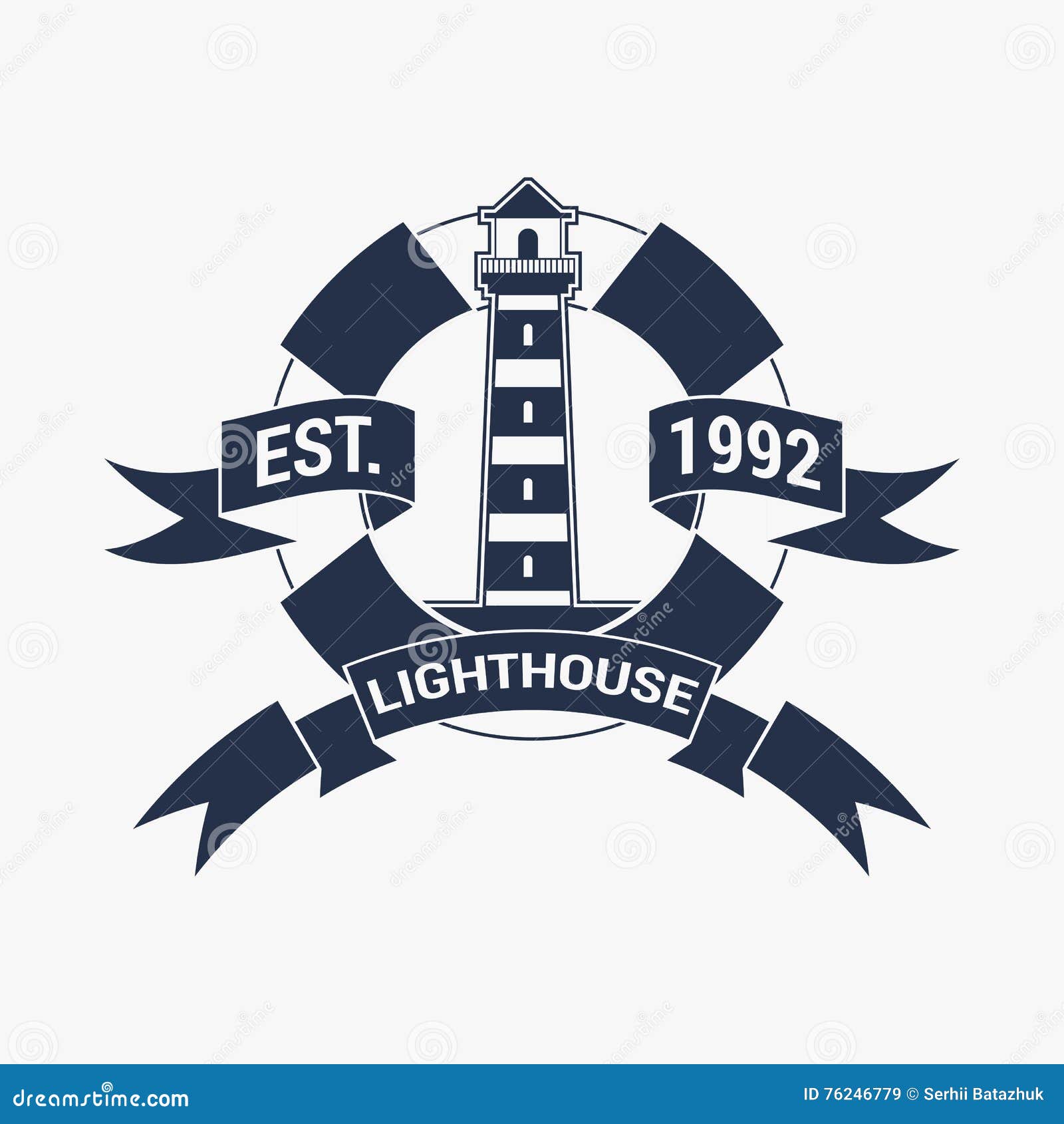 Lighthouse Label,logo or Badge Template. Vector Illustration. Stock ...