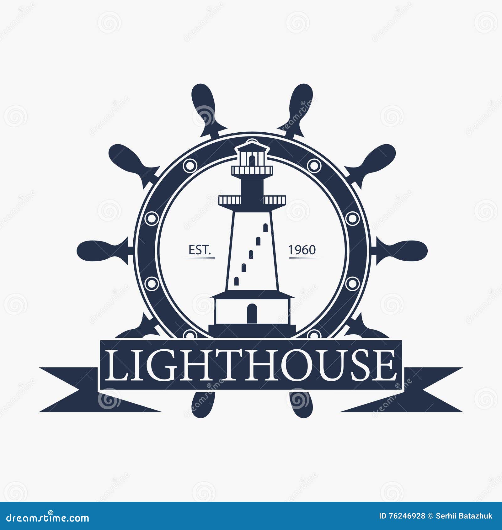 Lighthouse Label, Logo or Badge Template. Vector Illustration. Stock ...