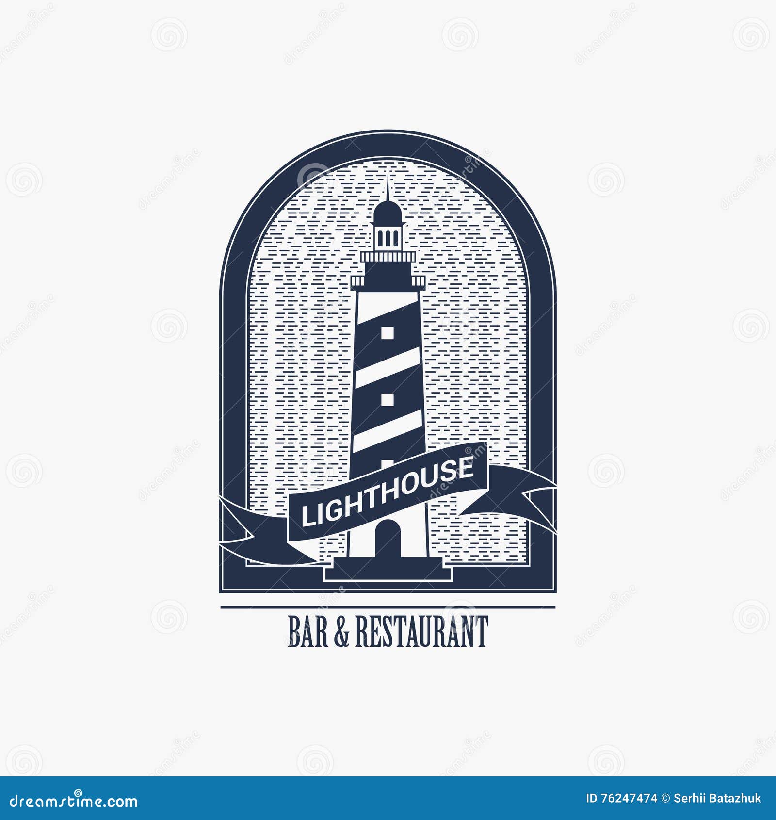 Lighthouse Label,logo or Badge Template. Vector Illustration. Stock ...