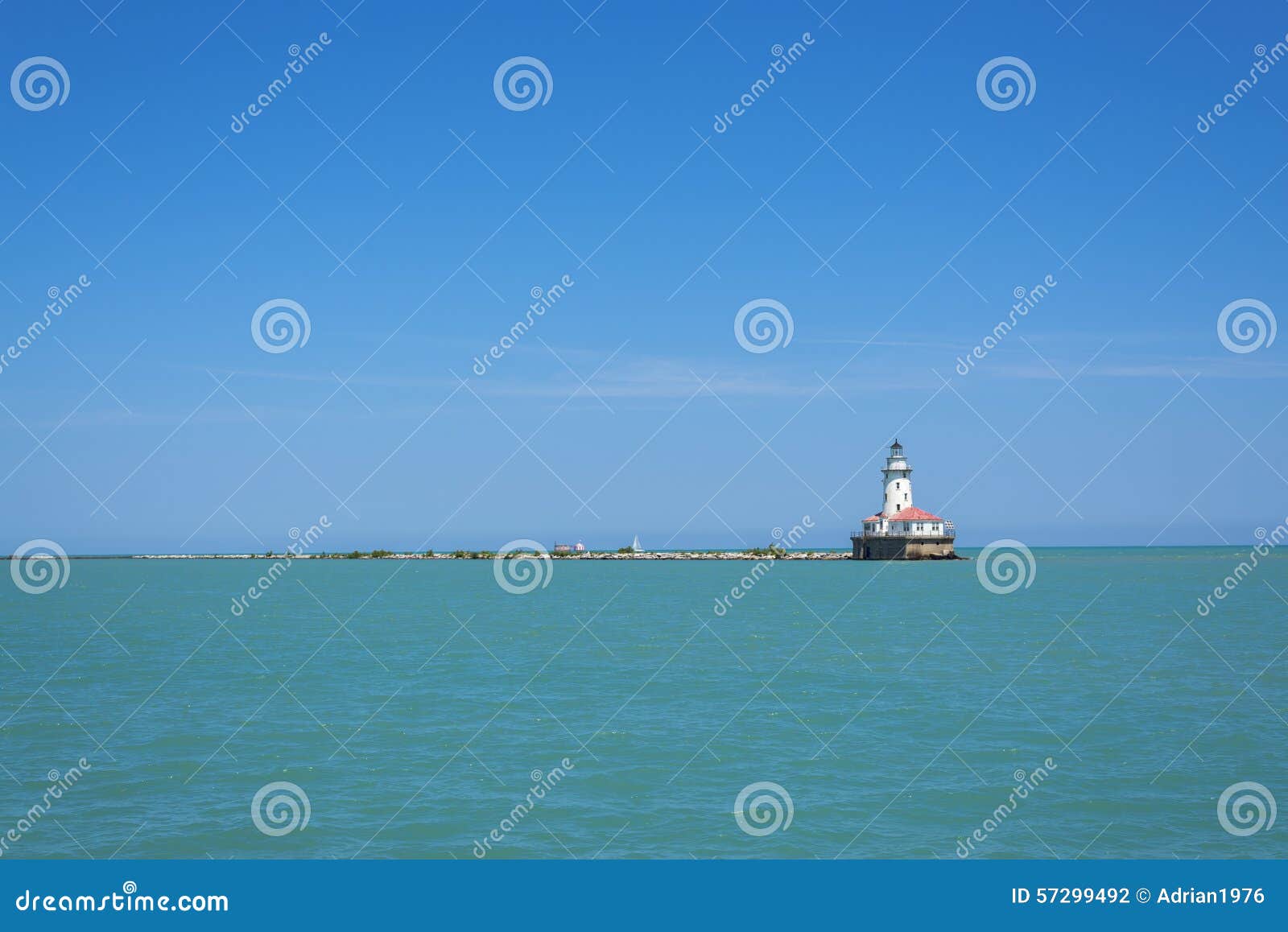 Lighthouse on Lake Michigan Stock Photo - Image of outside, beauty ...