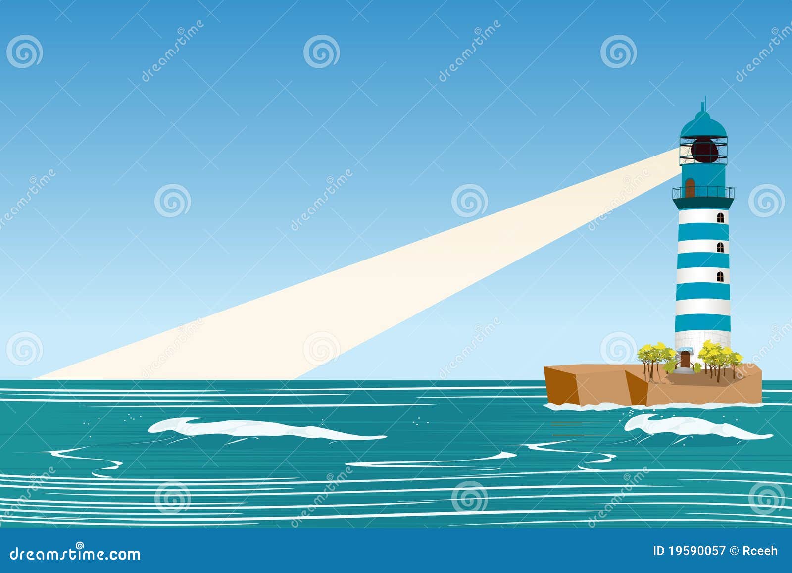 Lighthouse landscape stock vector. Illustration of abstract - 19590057