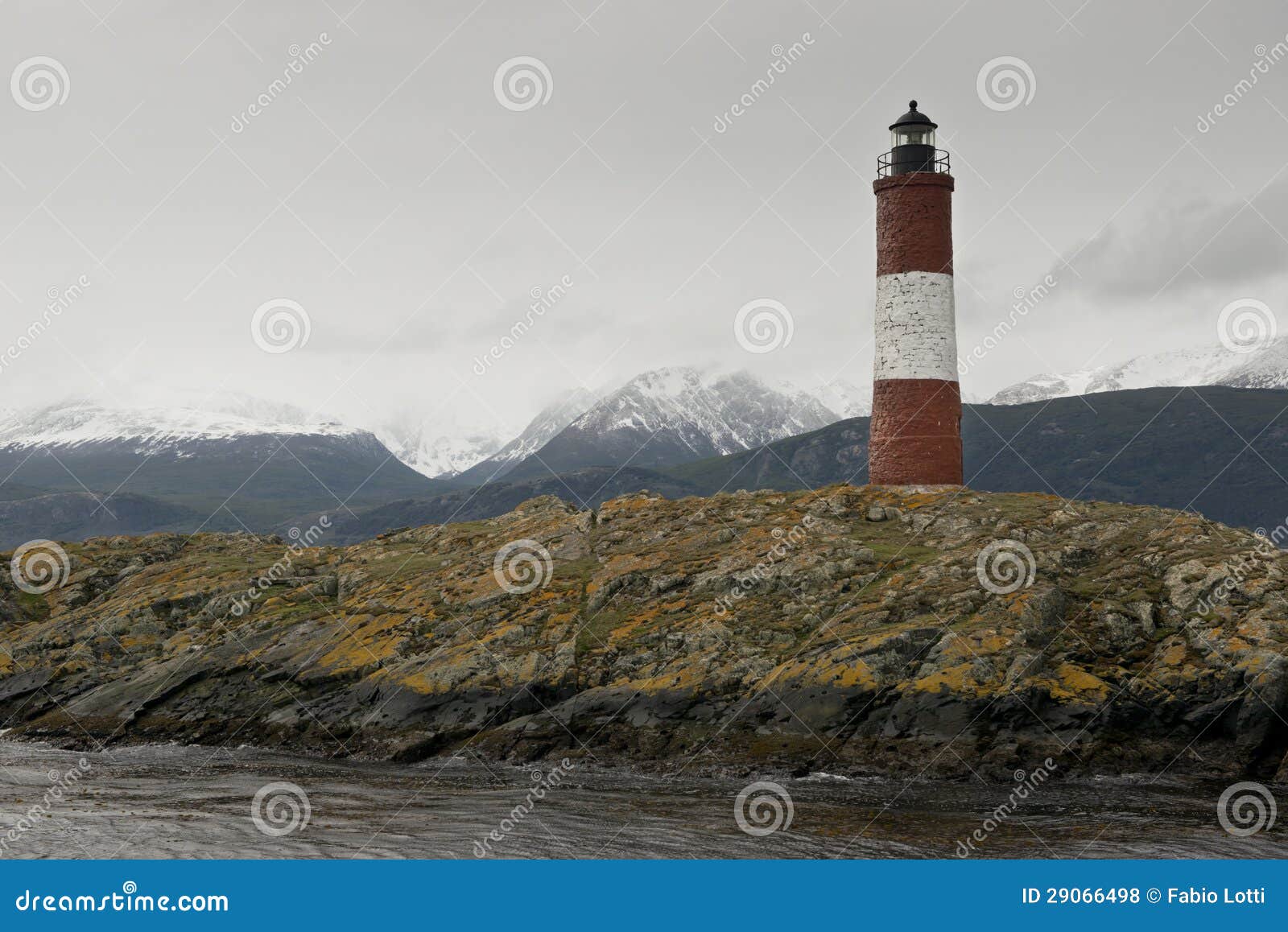 Lighthouse Les Eclaireurs on the Beagle Channel Stock Photo - Image of ...