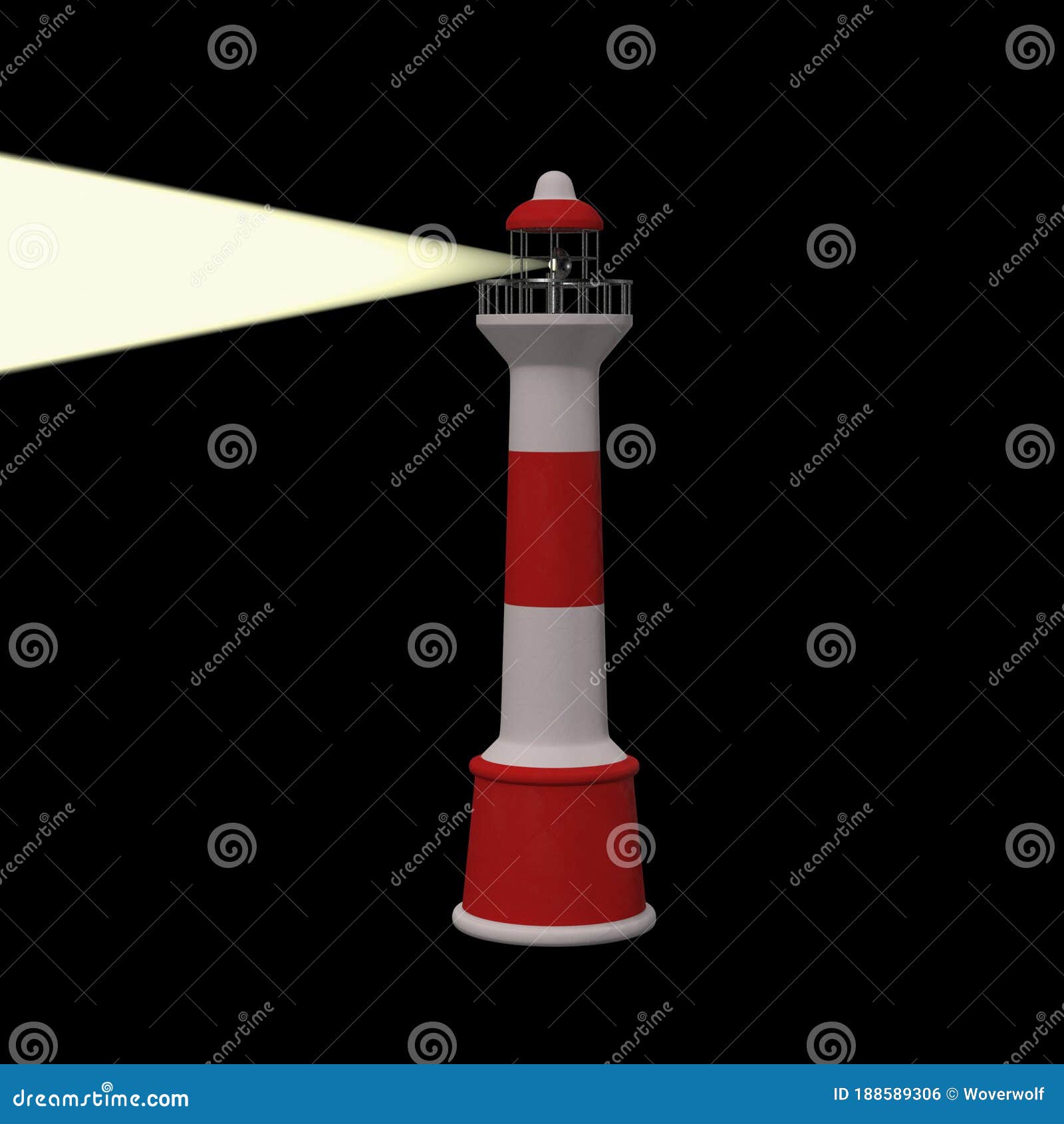 Lighthouse with Light Beam 3d Rendering Stock Illustration ...