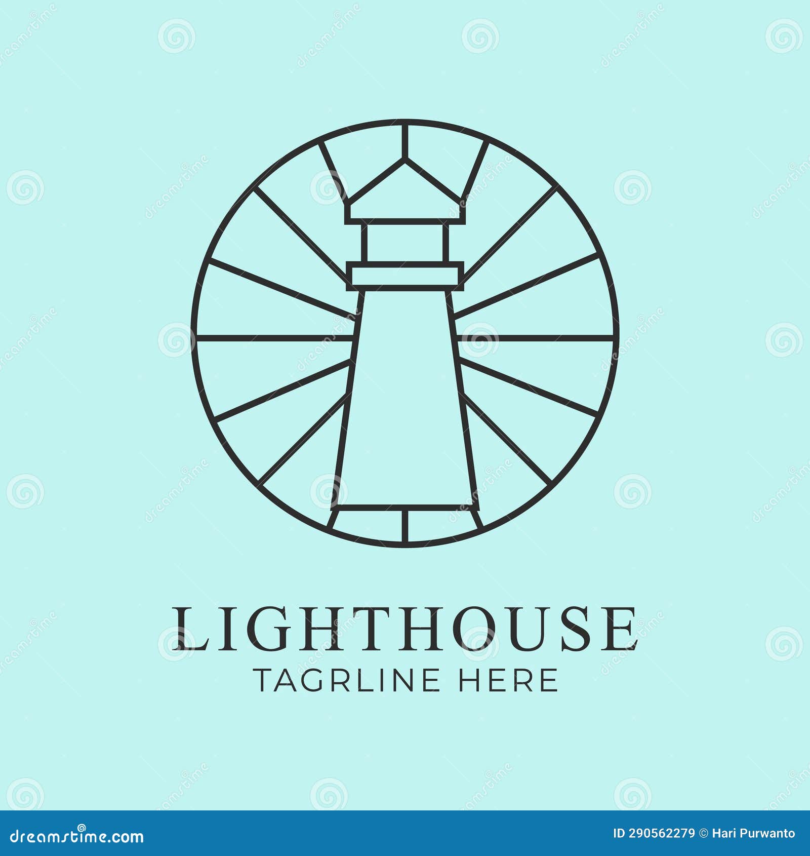 Lighthouse Line Art Logo Design Vector Illustration Stock Vector ...