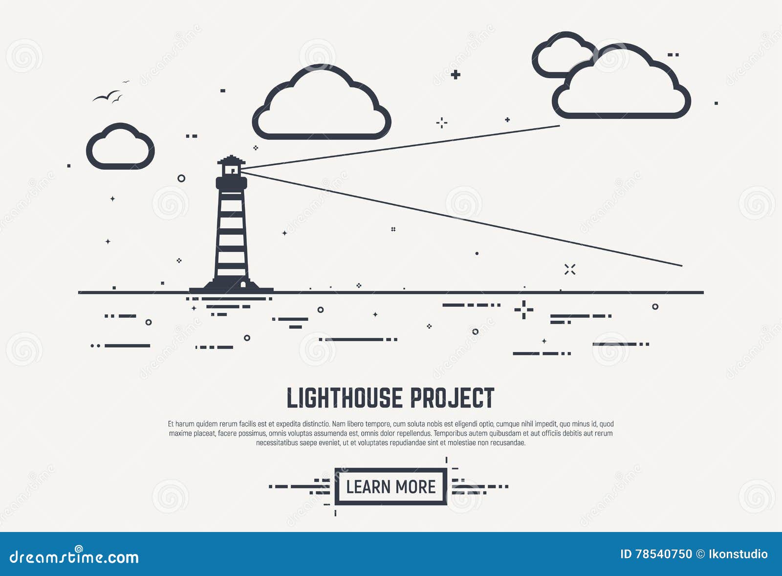 Lighthouse line concept stock vector. Illustration of abstract - 78540750