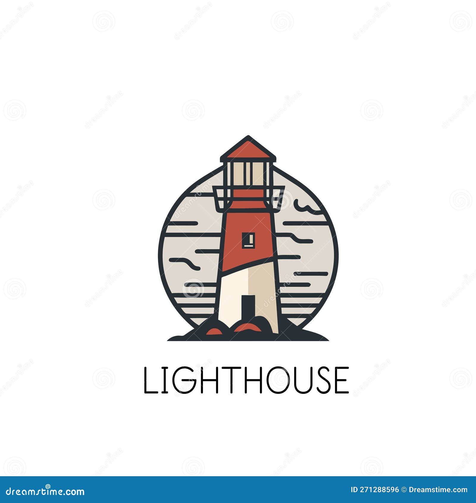 Lighthouse Line Icon. Vector Illustration of Lighthouse on White ...