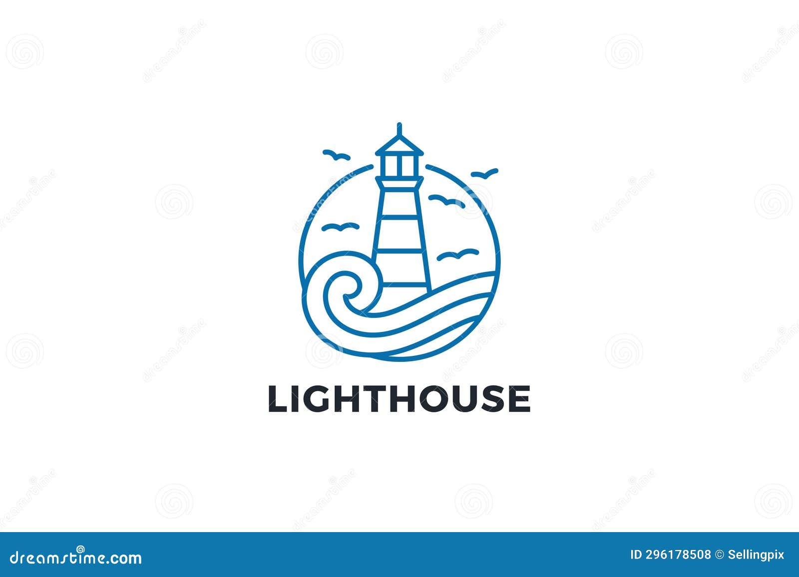 Lighthouse Logo Abstract Design Vector Template Linear Outline Style ...