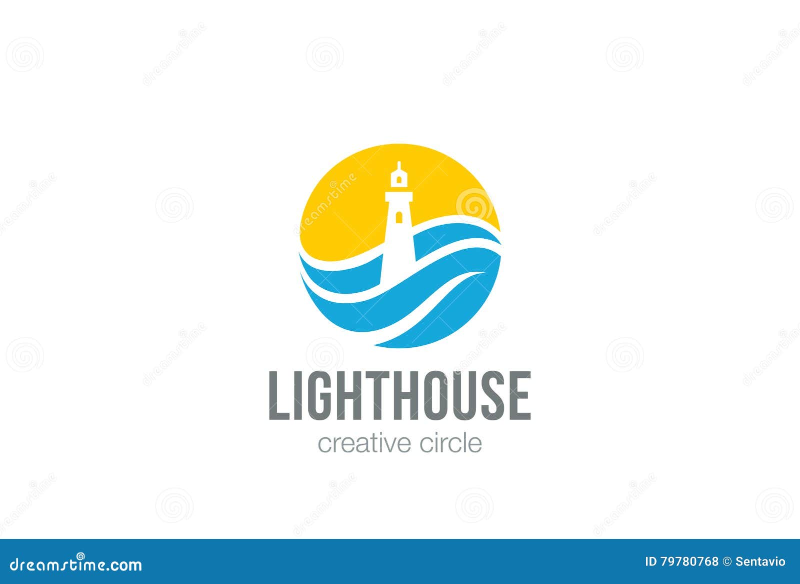 Lighthouse Logo Circle Abstract Design Vector Stock Vector ...