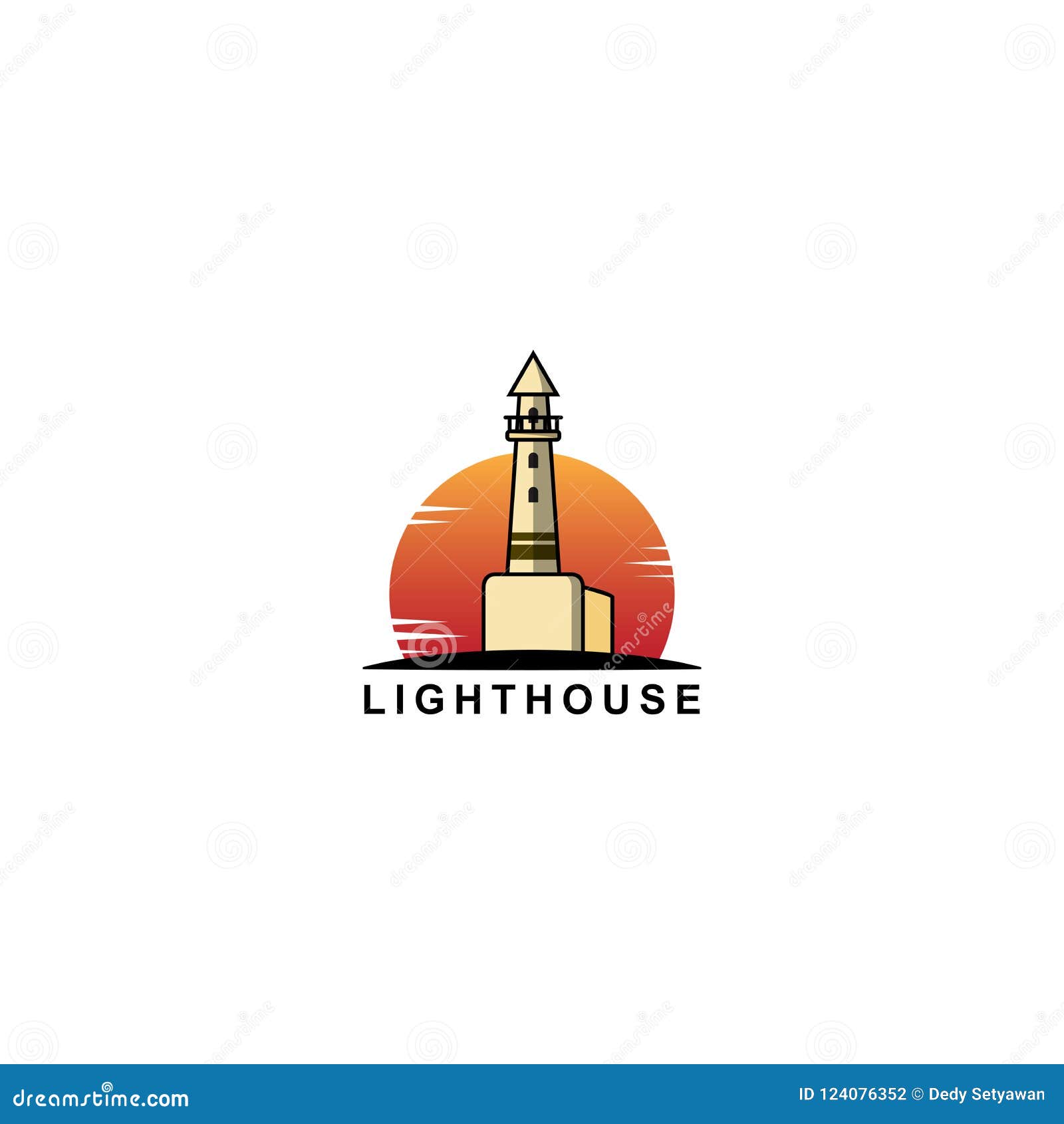 The Lighthouse Logo Design, the Lighthouse Tower with the Background of ...