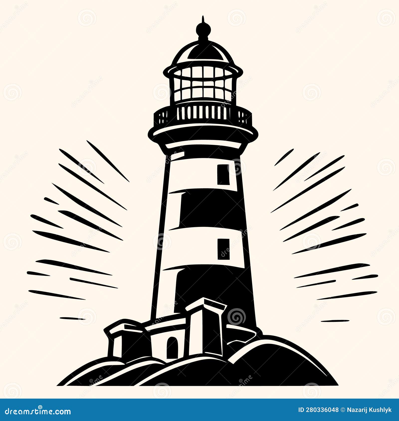 Lighthouse Logo Formed with Simple and Modern Shape, Drawing Elegant ...