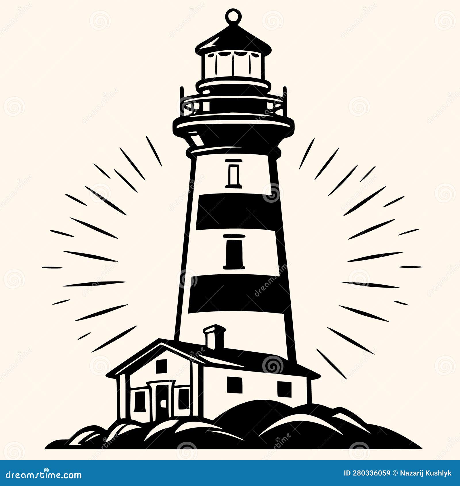Lighthouse Logo Formed with Simple and Modern Shape, Drawing Elegant ...