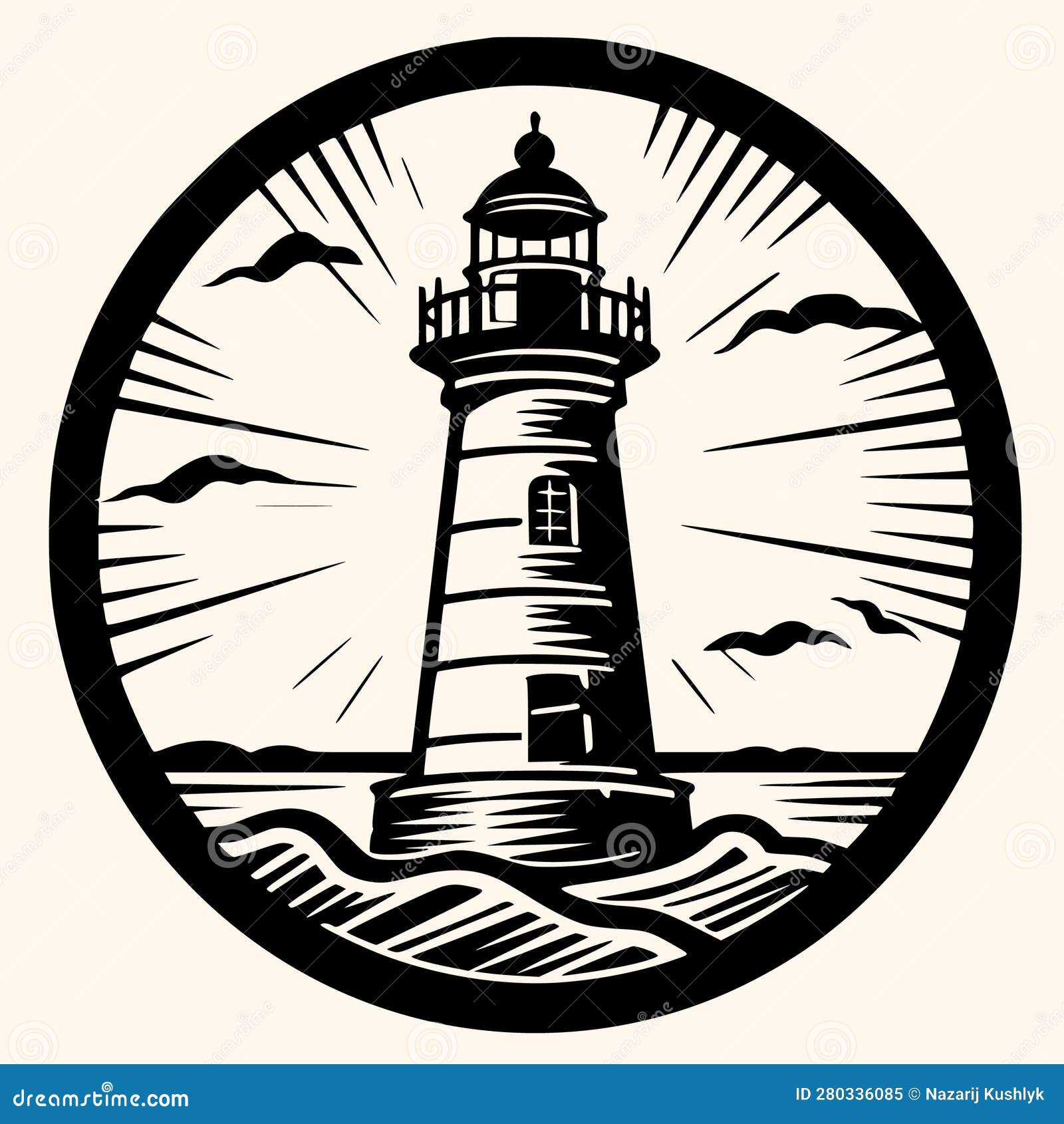 Lighthouse Logo Formed with Simple and Modern Shape, Drawing Elegant ...