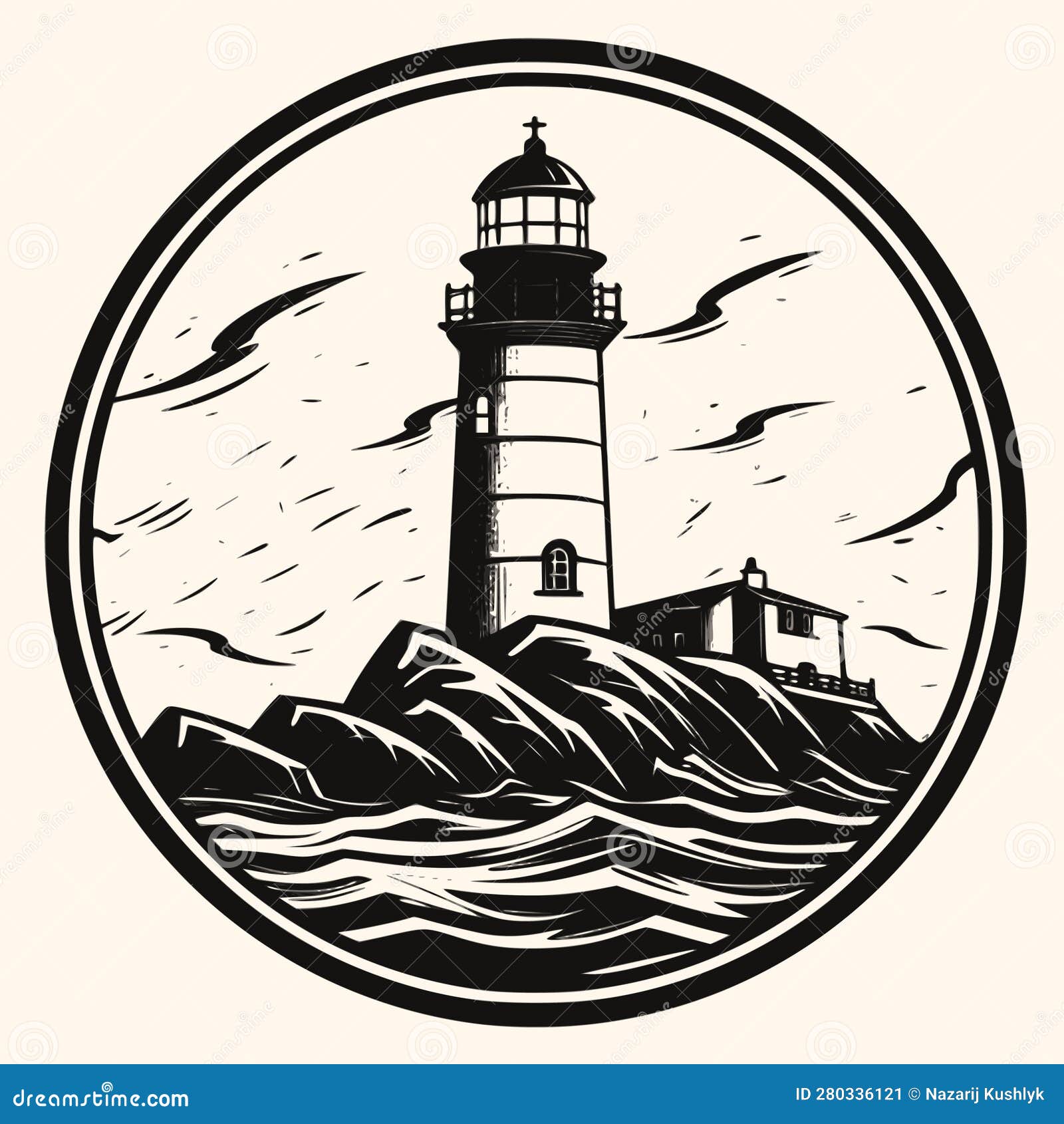 Lighthouse Logo Formed with Simple and Modern Shape, Drawing Elegant ...