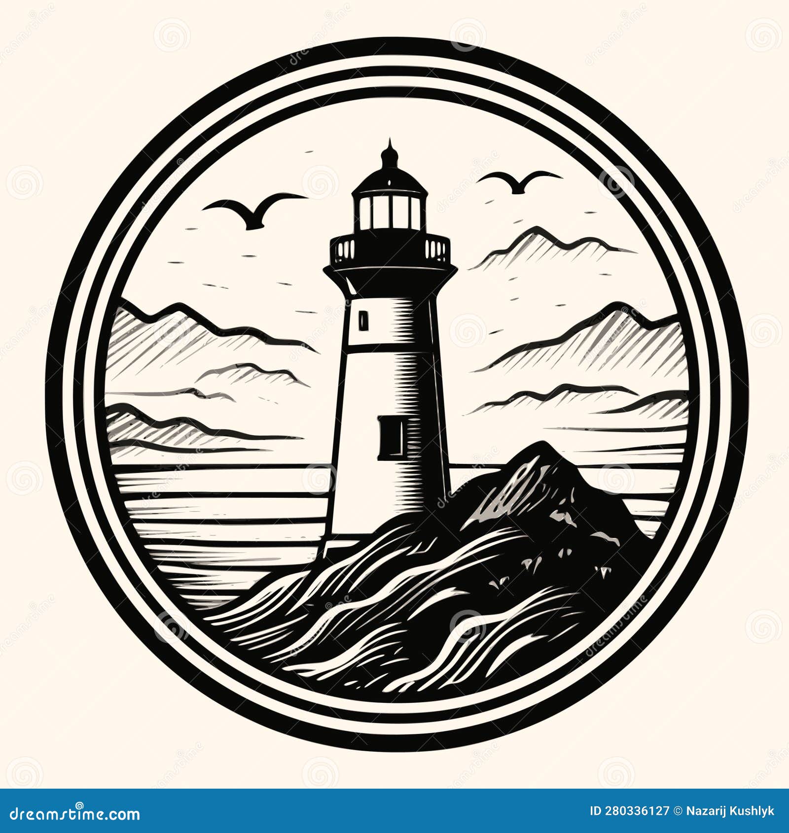Lighthouse Logo Formed with Simple and Modern Shape, Drawing Elegant ...