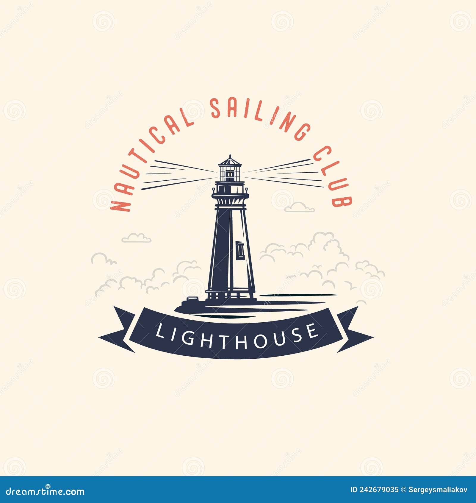 Lighthouse Logo. Nautical Sailing Club Stock Vector - Illustration of ...