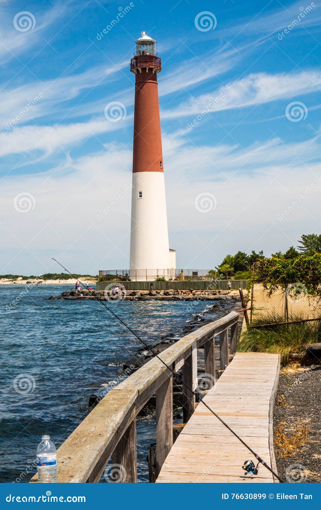 Lighthouse in Long Beach Island Stock Image - Image of beach, fishing ...