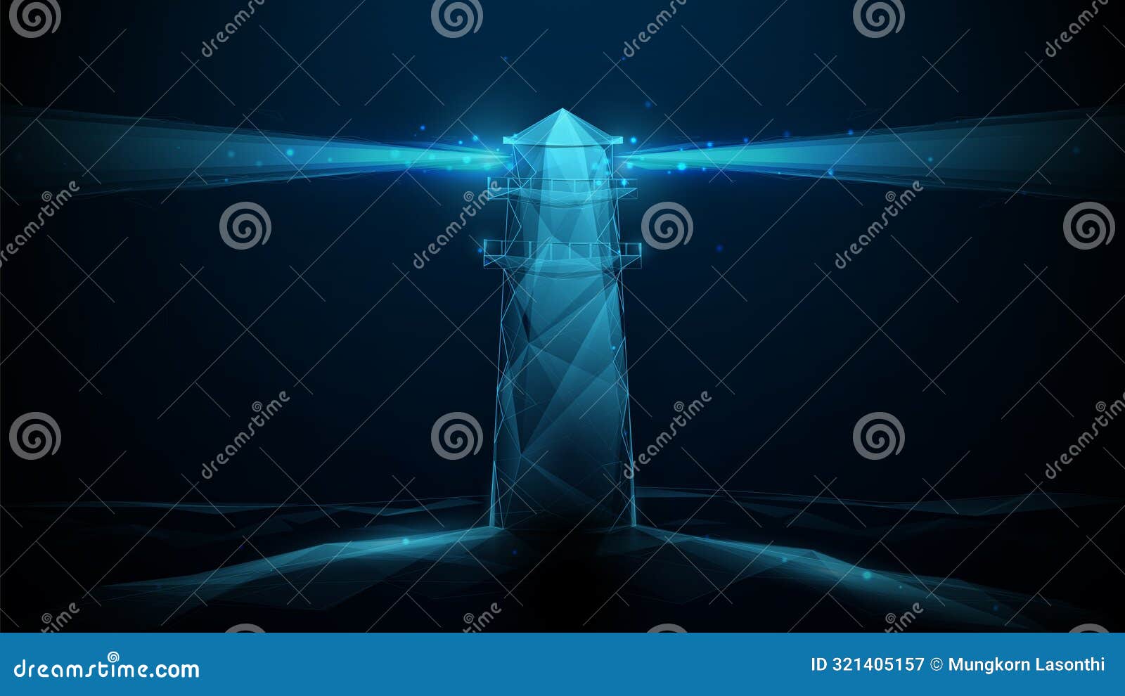 Lighthouse. Low Polygonal, Wireframe, Linear and Mesh Illustration ...