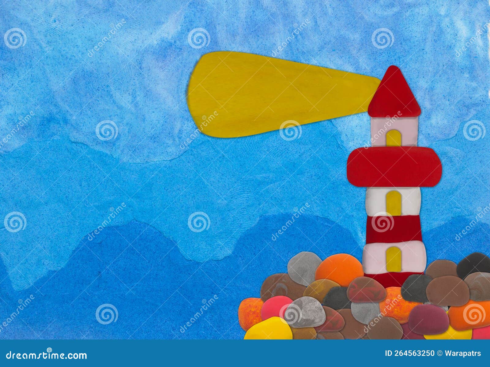 Lighthouse Made from Plasticine on Rock Made from Plasticine Stock ...