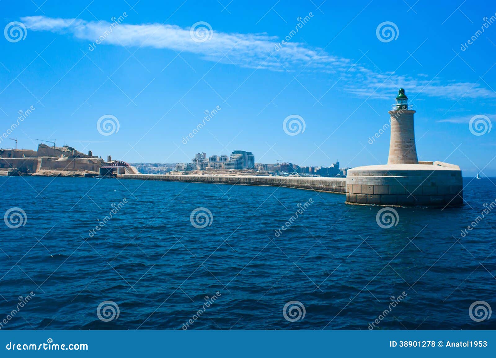 Lighthouse on Malta, Mediterranean Stock Photo - Image of mediterranean ...