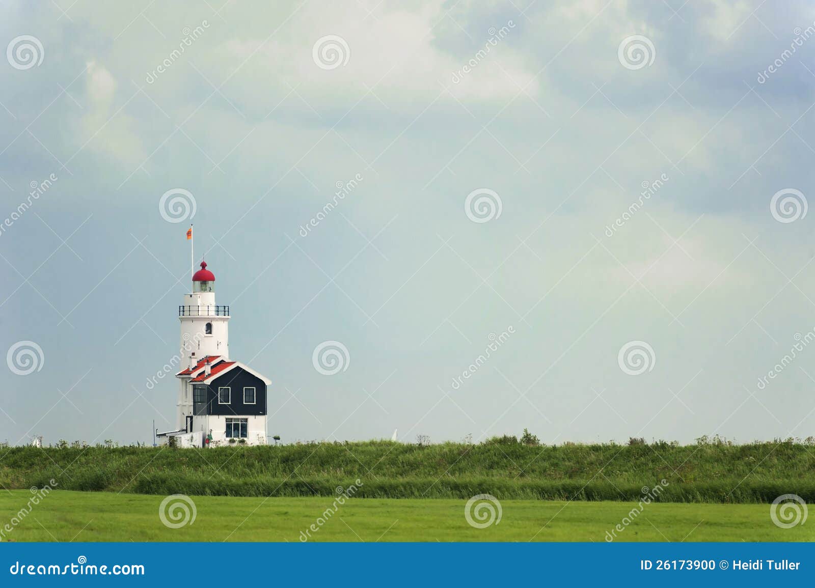 Lighthouse of Marken, the Netherlands Stock Photo - Image of clouds ...