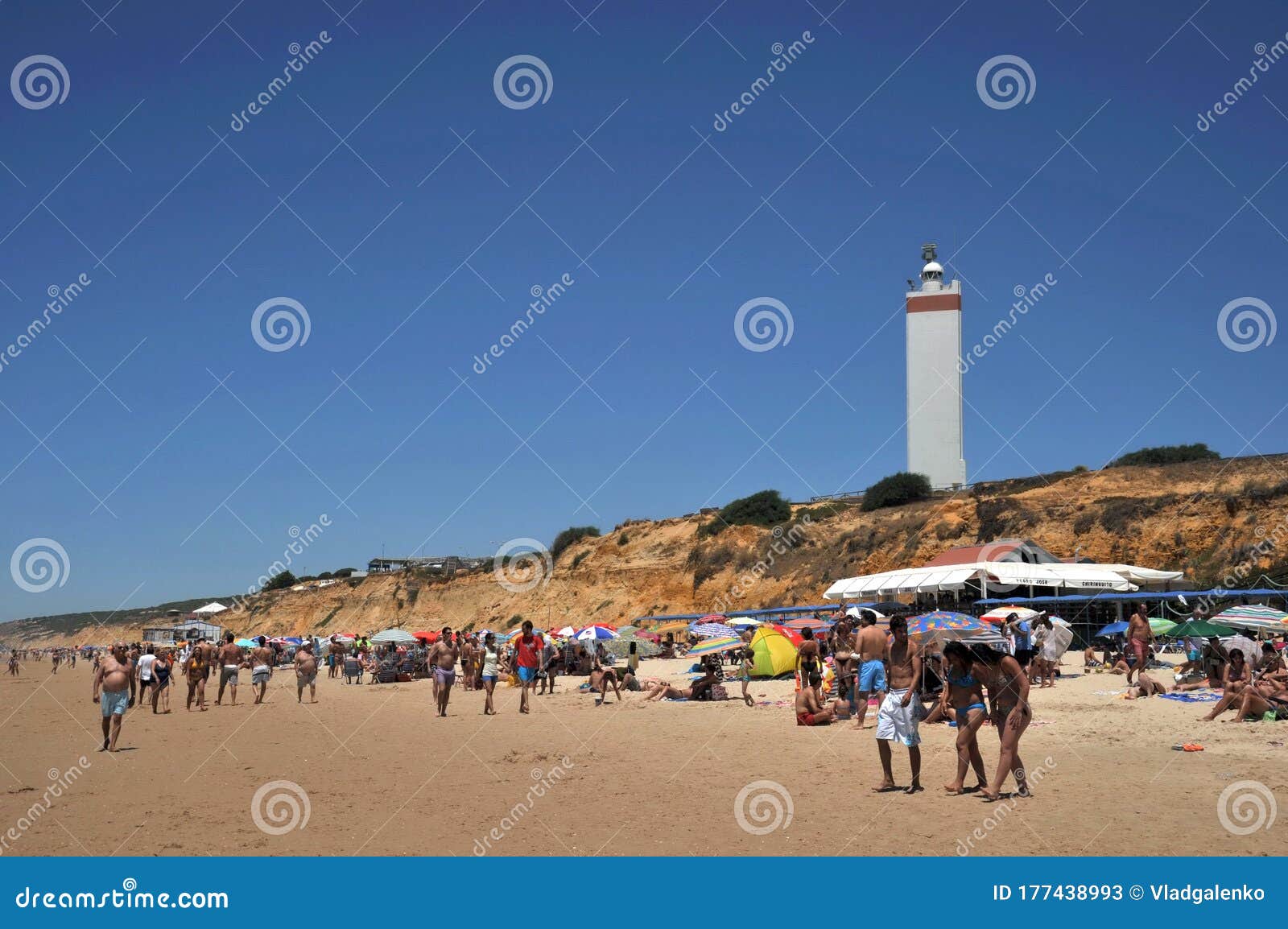 Lighthouse on Matalascanas Beach on the Atlantic Ocean Editorial Stock ...