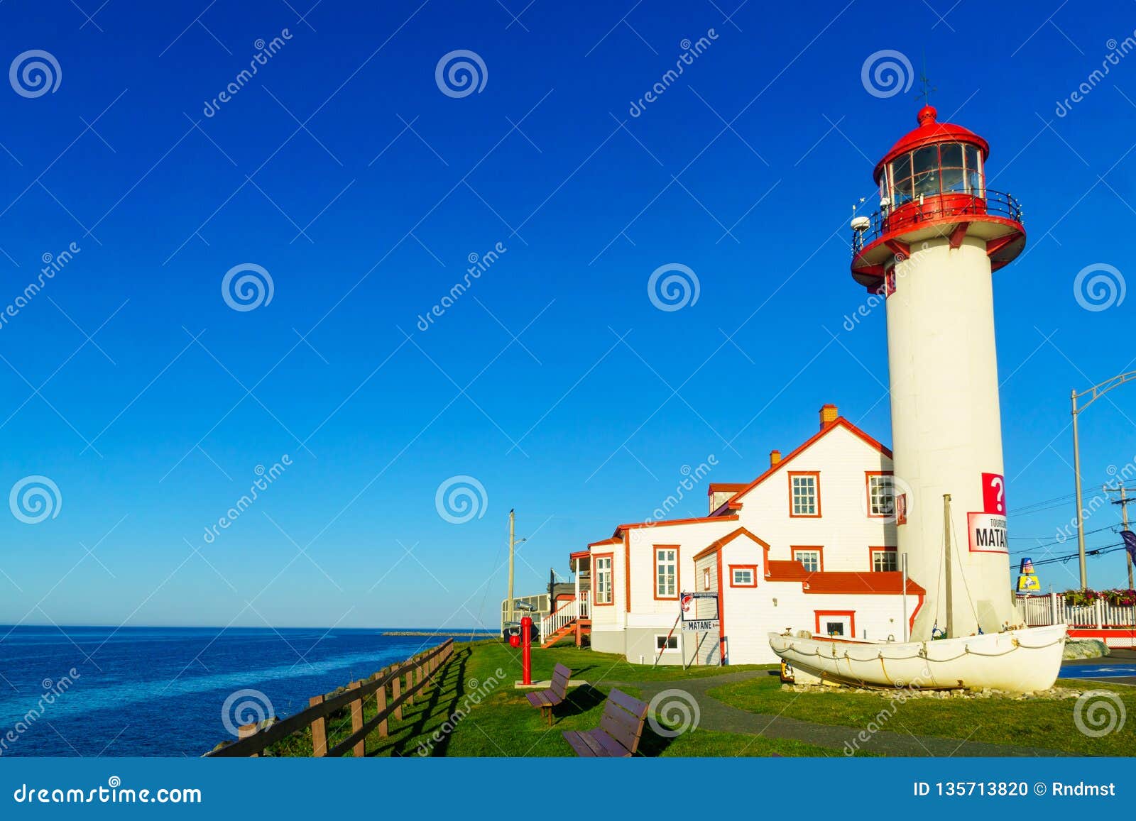 Lighthouse, in Matane, Gaspe Peninsula Editorial Image - Image of ...