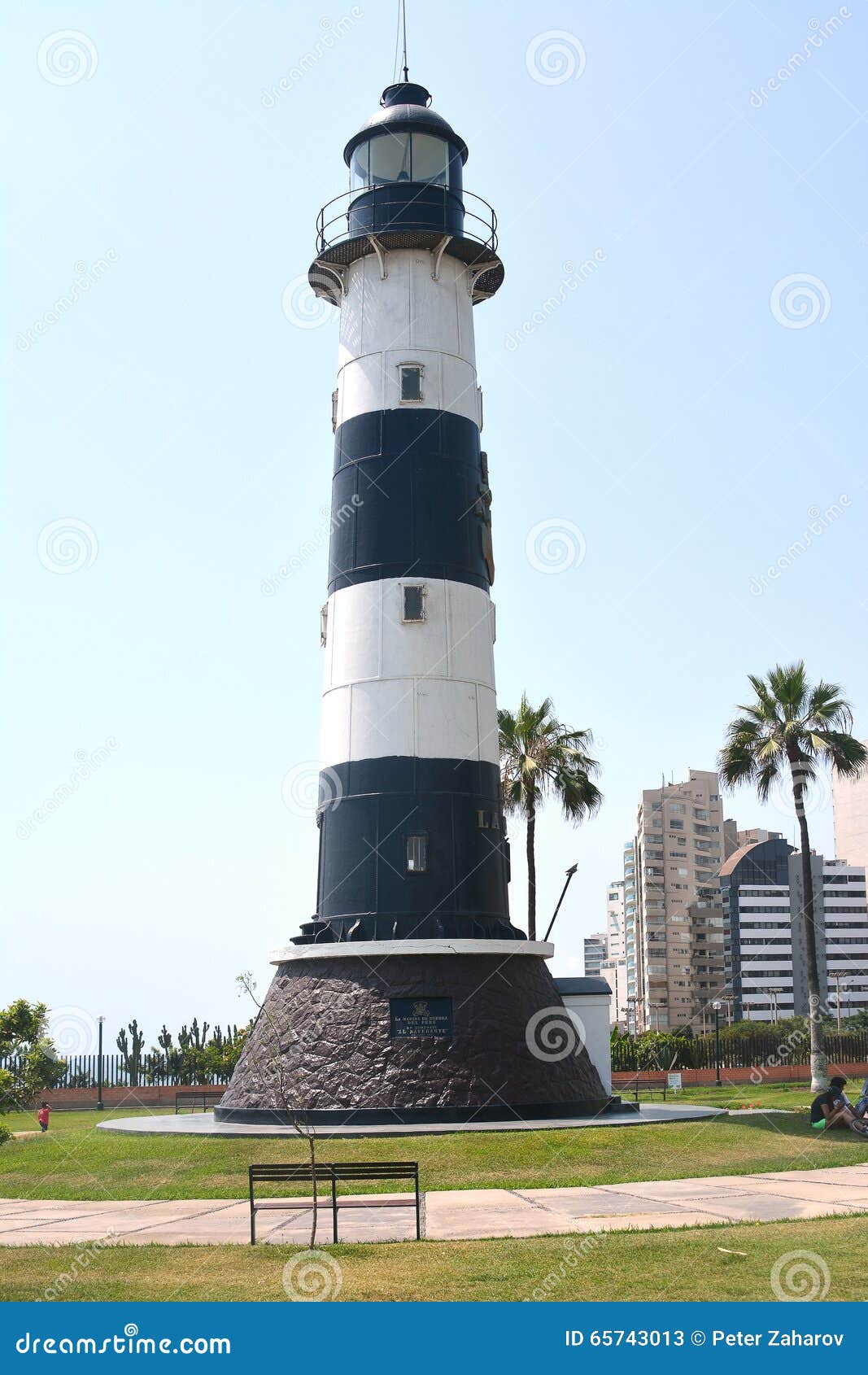 Lighthouse in Miraflores in Lima, Peru. Stock Image - Image of lima ...