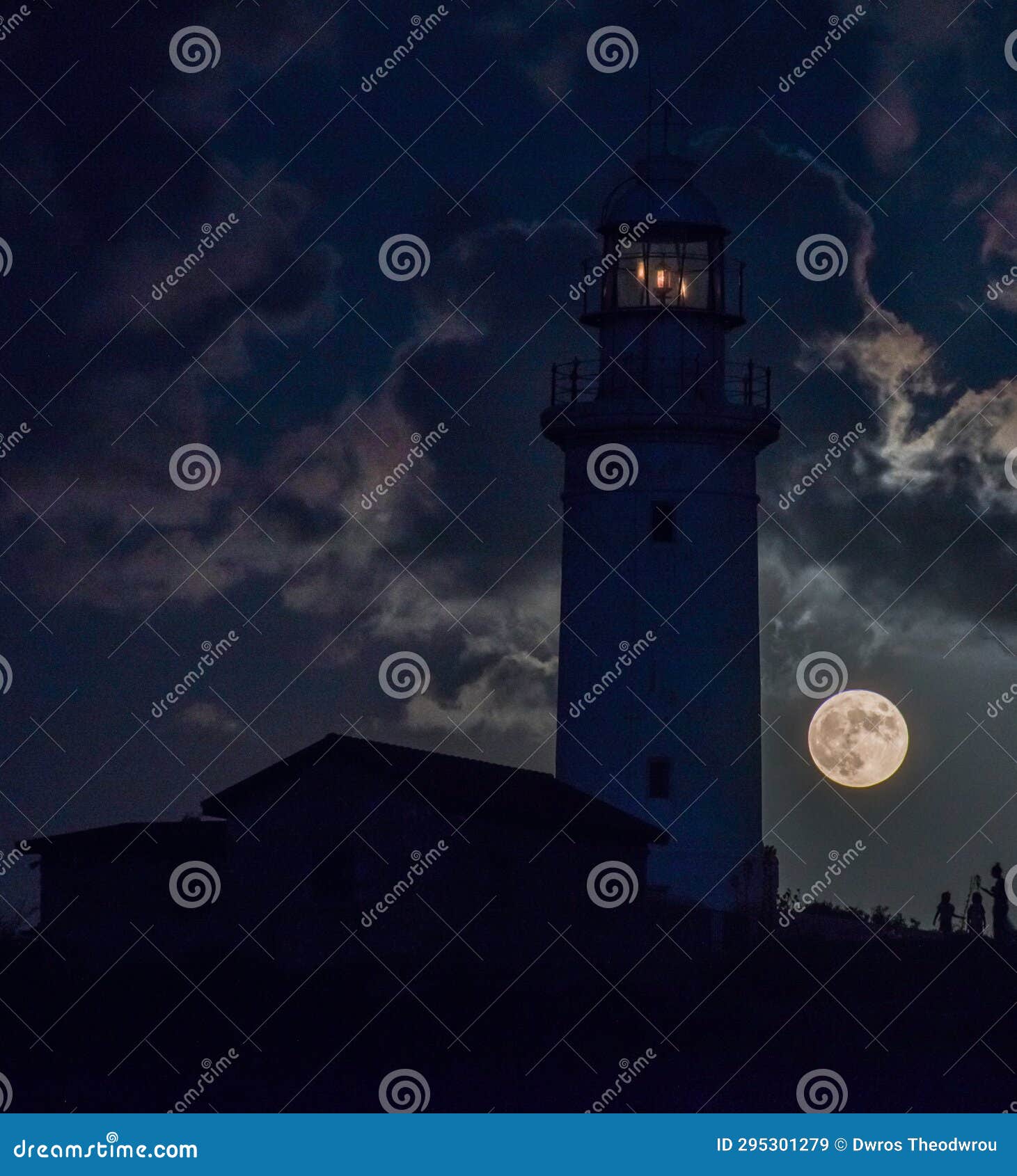 The Lighthouse And The Moon Royalty-Free Stock Photography | CartoonDealer.com #104752601