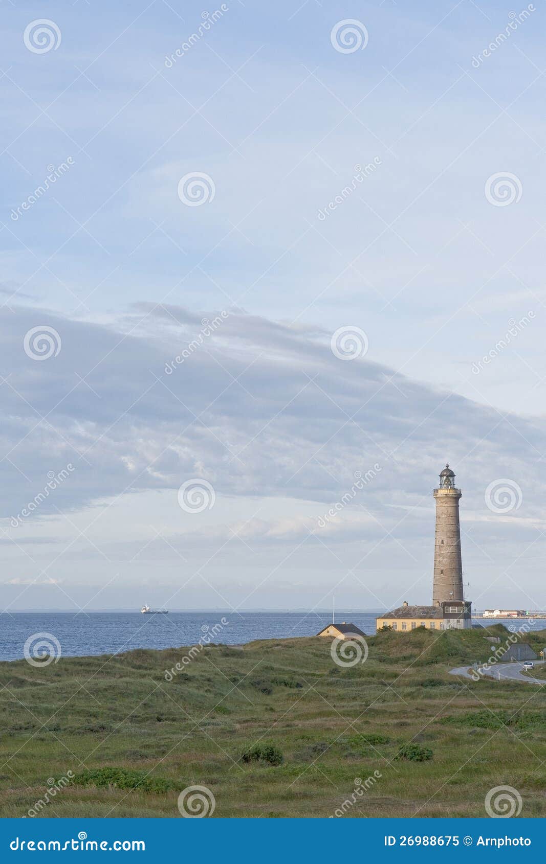 Lighthouse in the Morning Light Stock Image - Image of blue, buildings ...