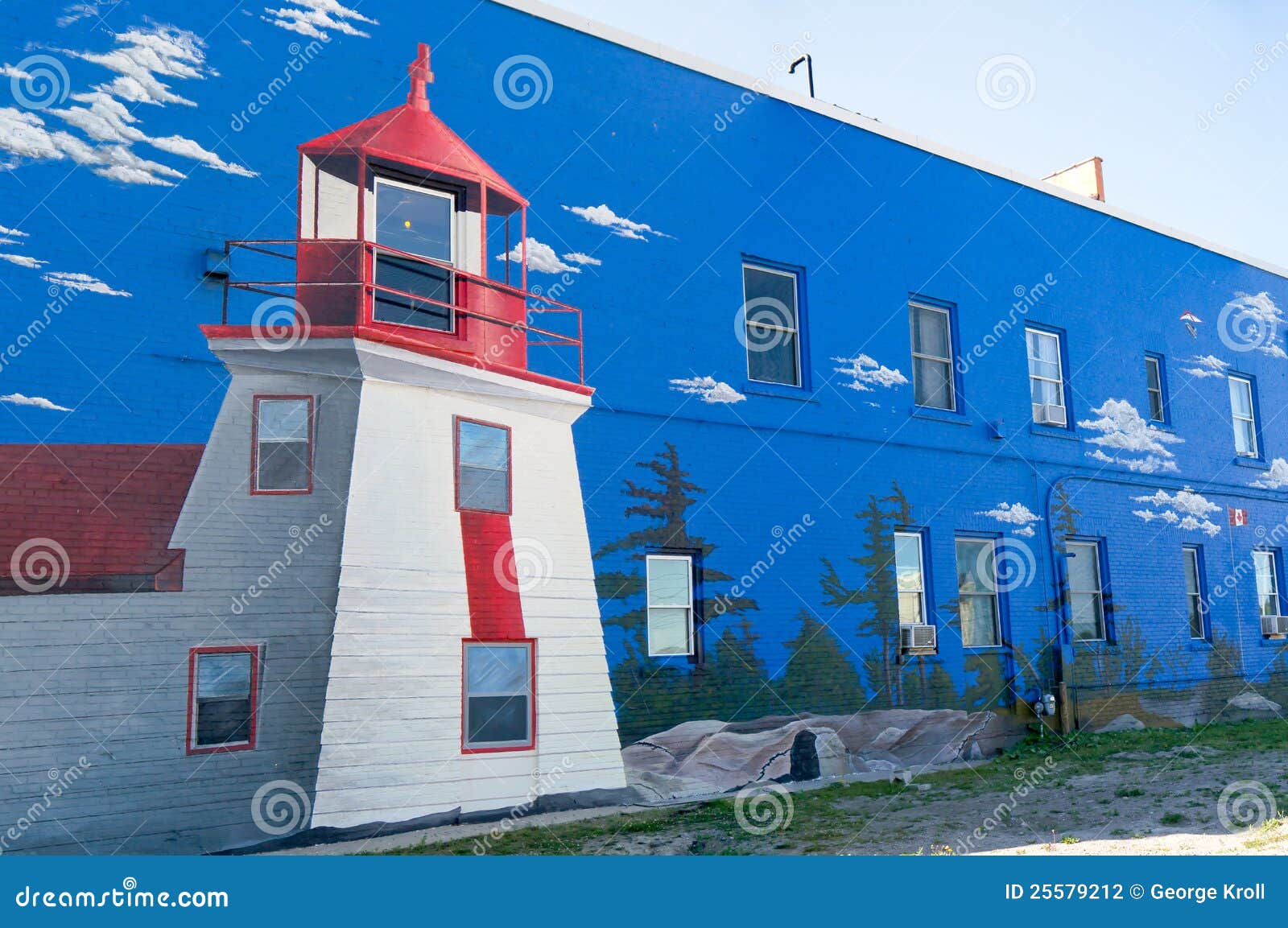 Lighthouse Mural on Wall editorial photography. Image of windows - 25579212