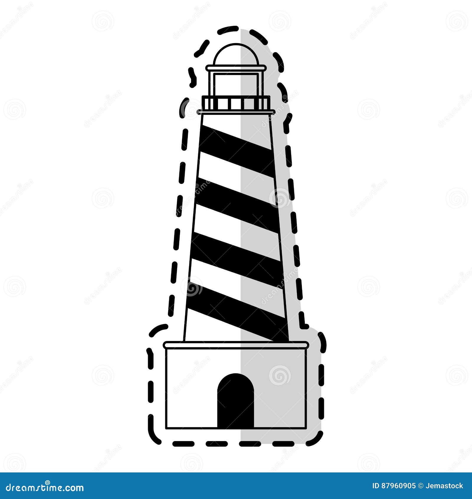 Lighthouse Nautical Icon Image Stock Illustration - Illustration of ...