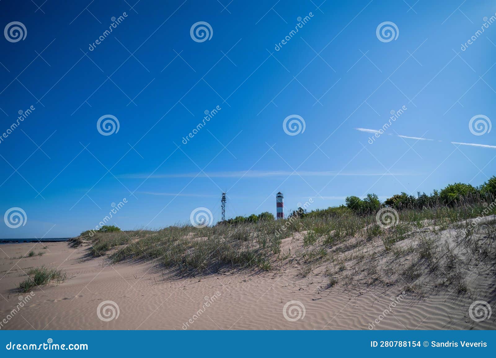 Lighthouse and Navigation Beacon. on the Seashore at the Russian Border ...