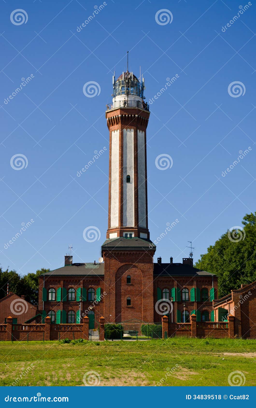 Lighthouse in Niechorze, Poland Stock Photo - Image of cape, fresnel ...