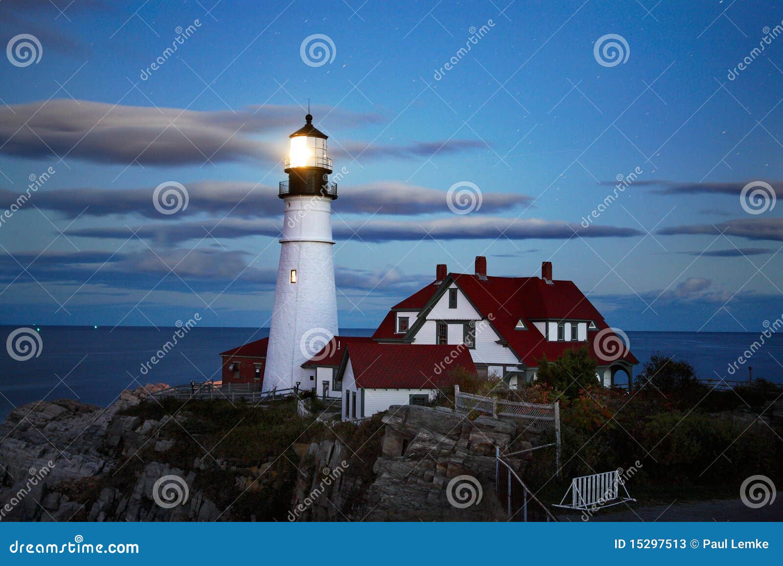 Lighthouse at Night stock image. Image of horizontal - 15297513