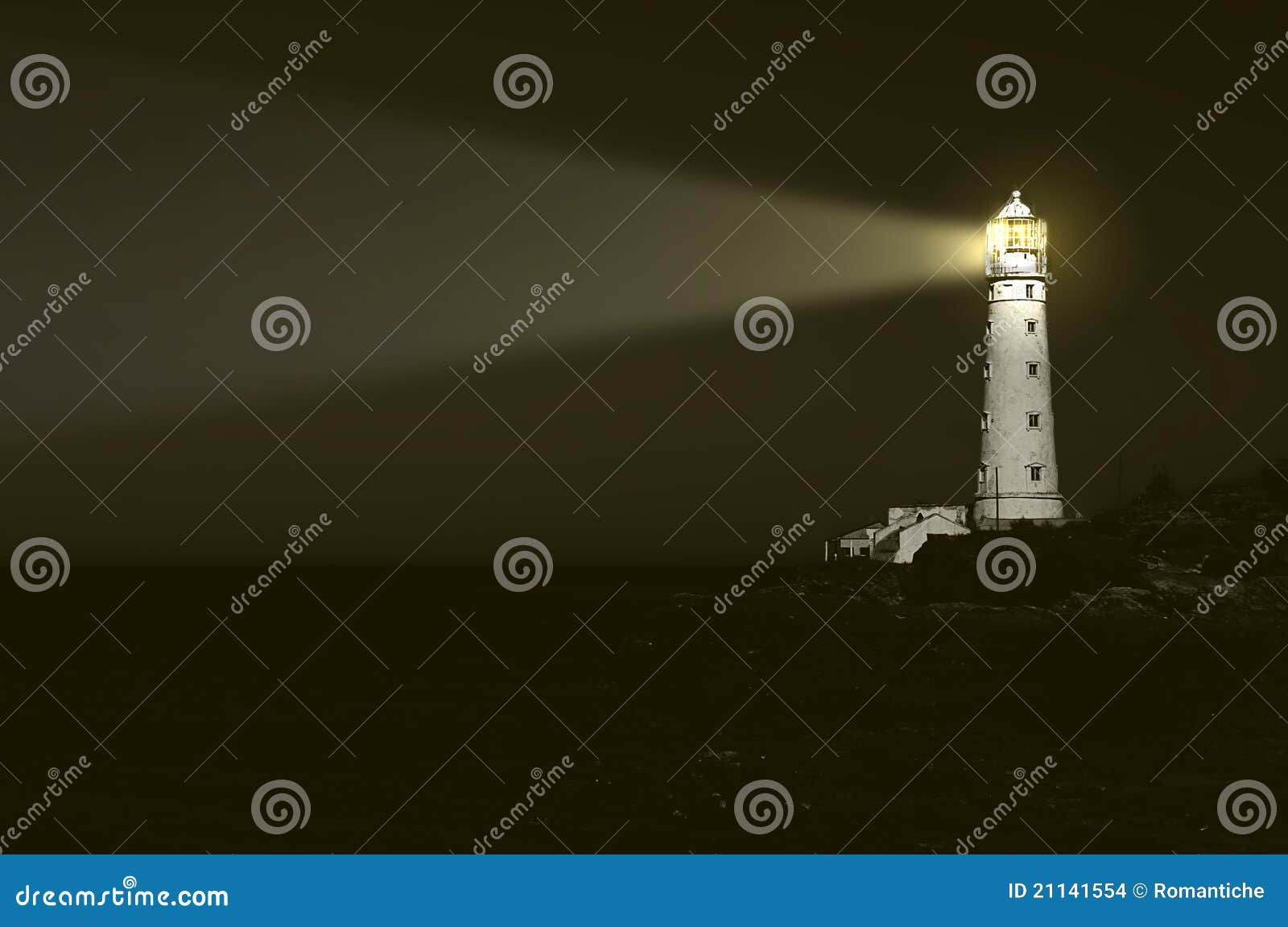 Lighthouse at night stock photo. Image of light, cape - 21141554
