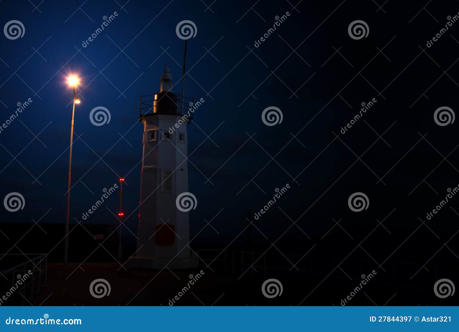 Lighthouse at night stock image. Image of maritime, marine - 27844397