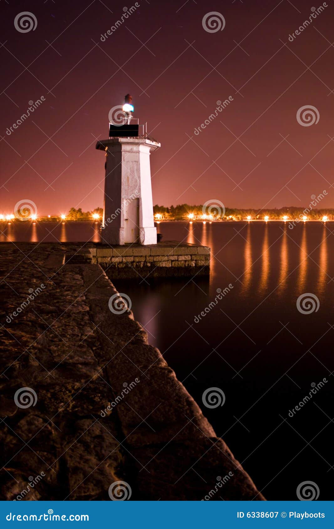 Lighthouse in the night stock image. Image of boat, calendar - 6338607