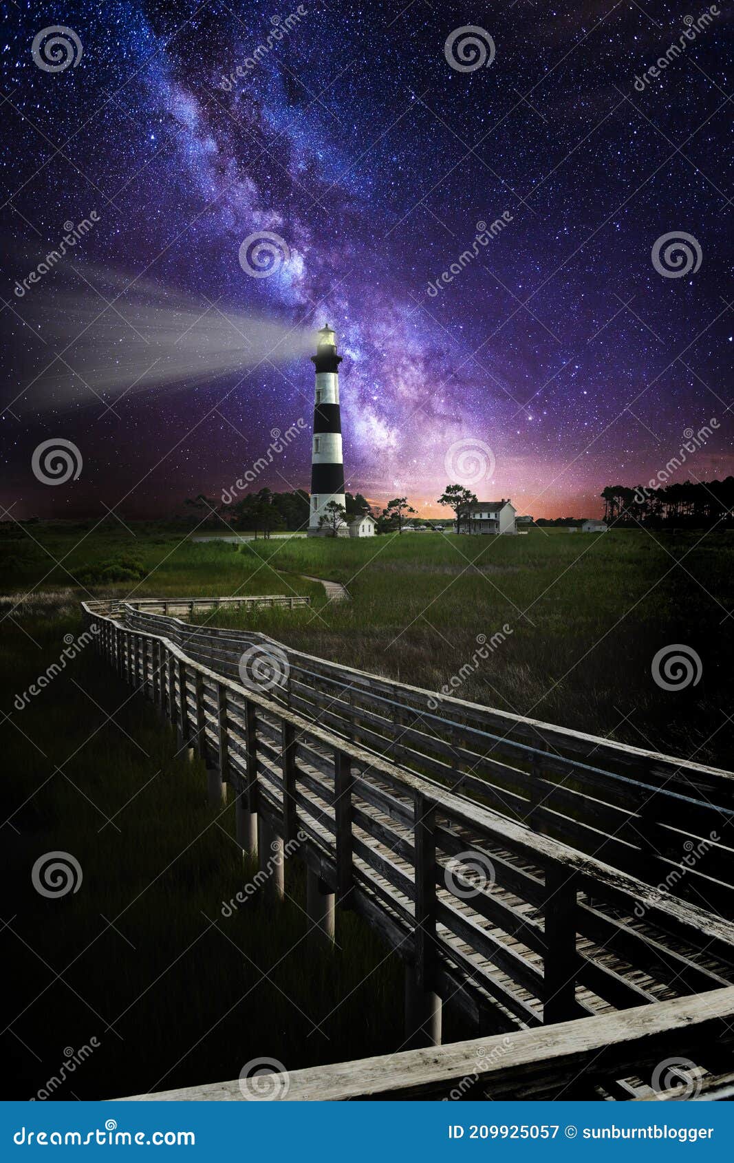 Lighthouse at Night in the Outer Banks, North Carolina Stock Image ...