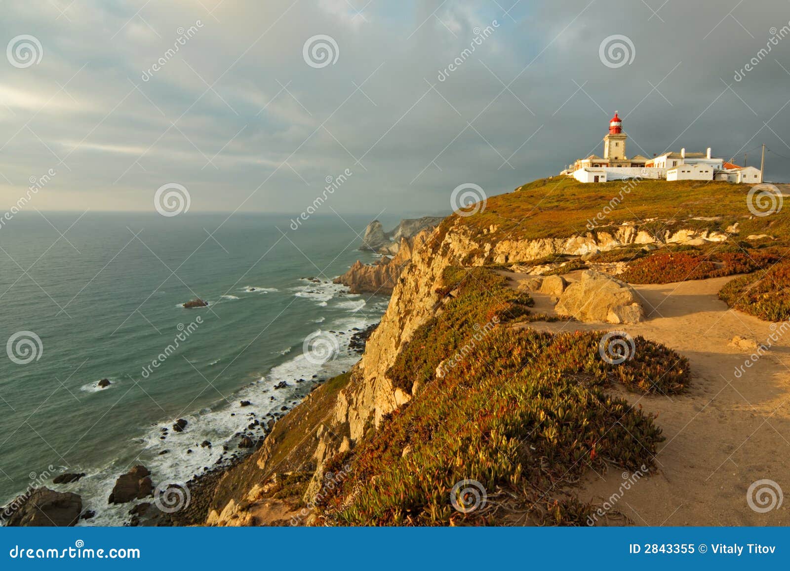 Lighthouse and Ocean stock image. Image of overcast, beacon - 2843355
