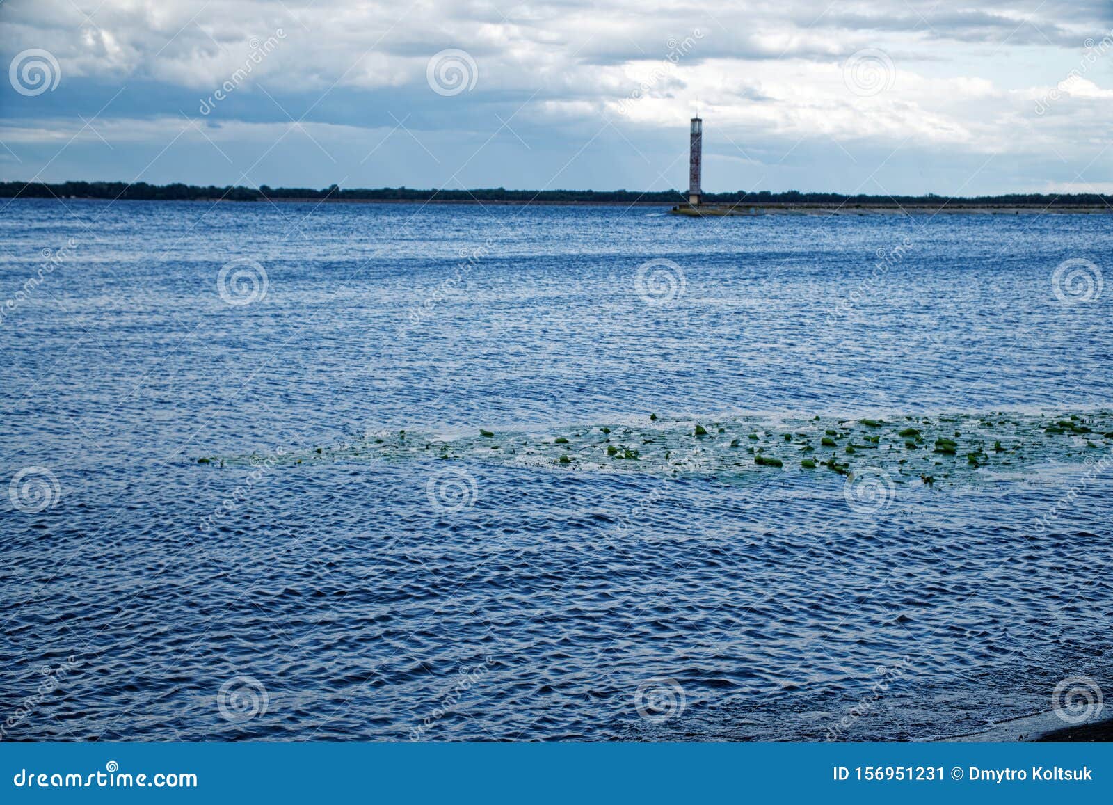Lighthouse or Old Beacon Under Storm Clouds Stock Image - Image of ...