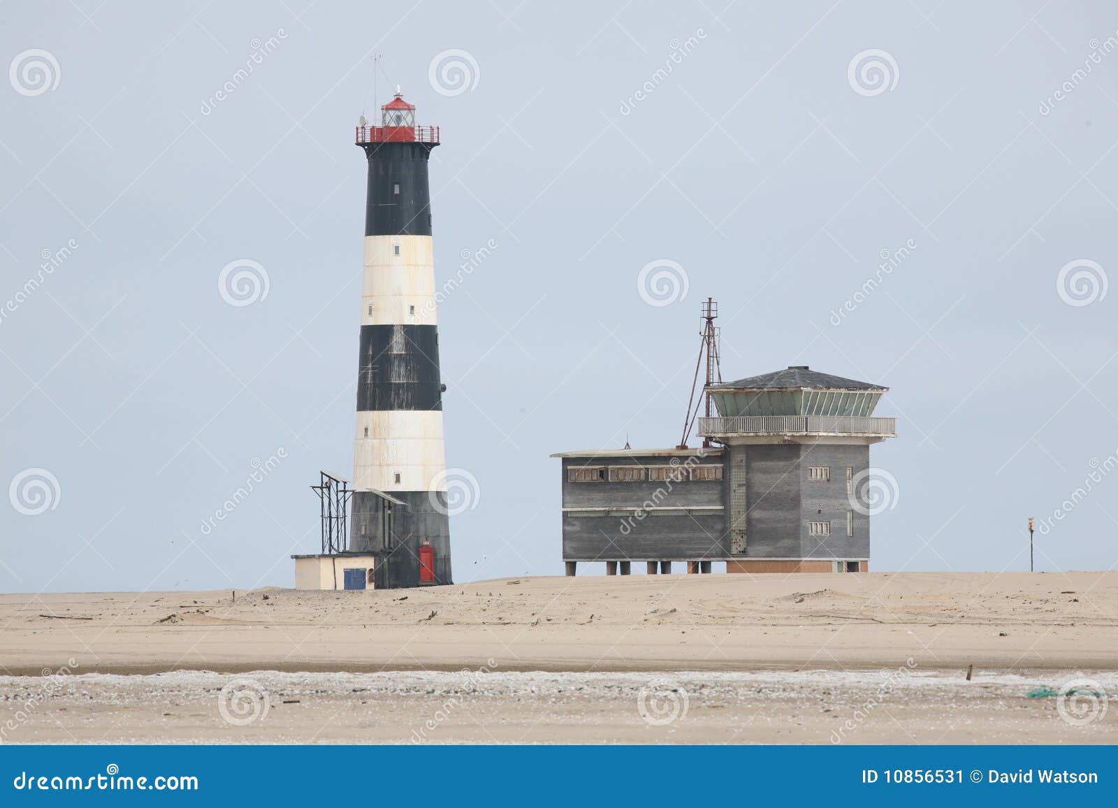 Lighthouse and Old Building Stock Image - Image of nautical, landmark ...