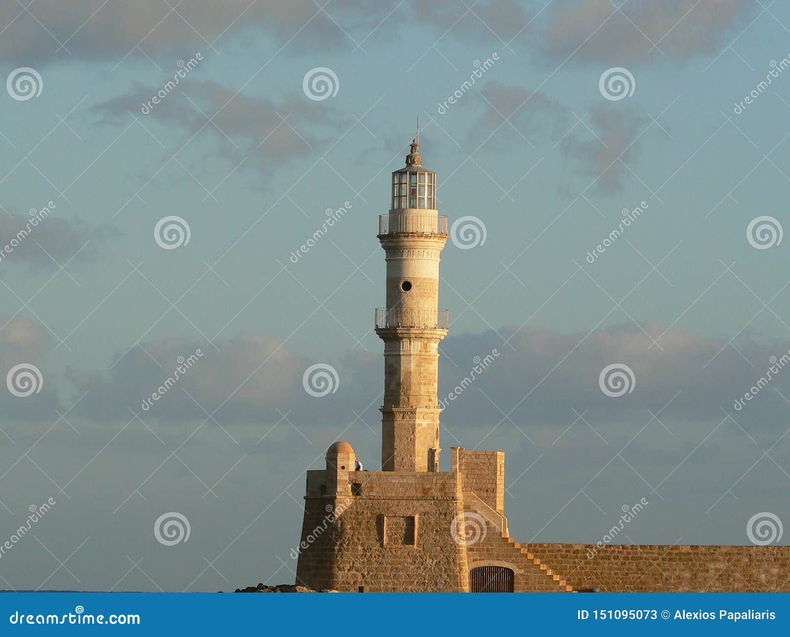 Lighthouse stock image. Image of port, lighthouse, creta - 151095073