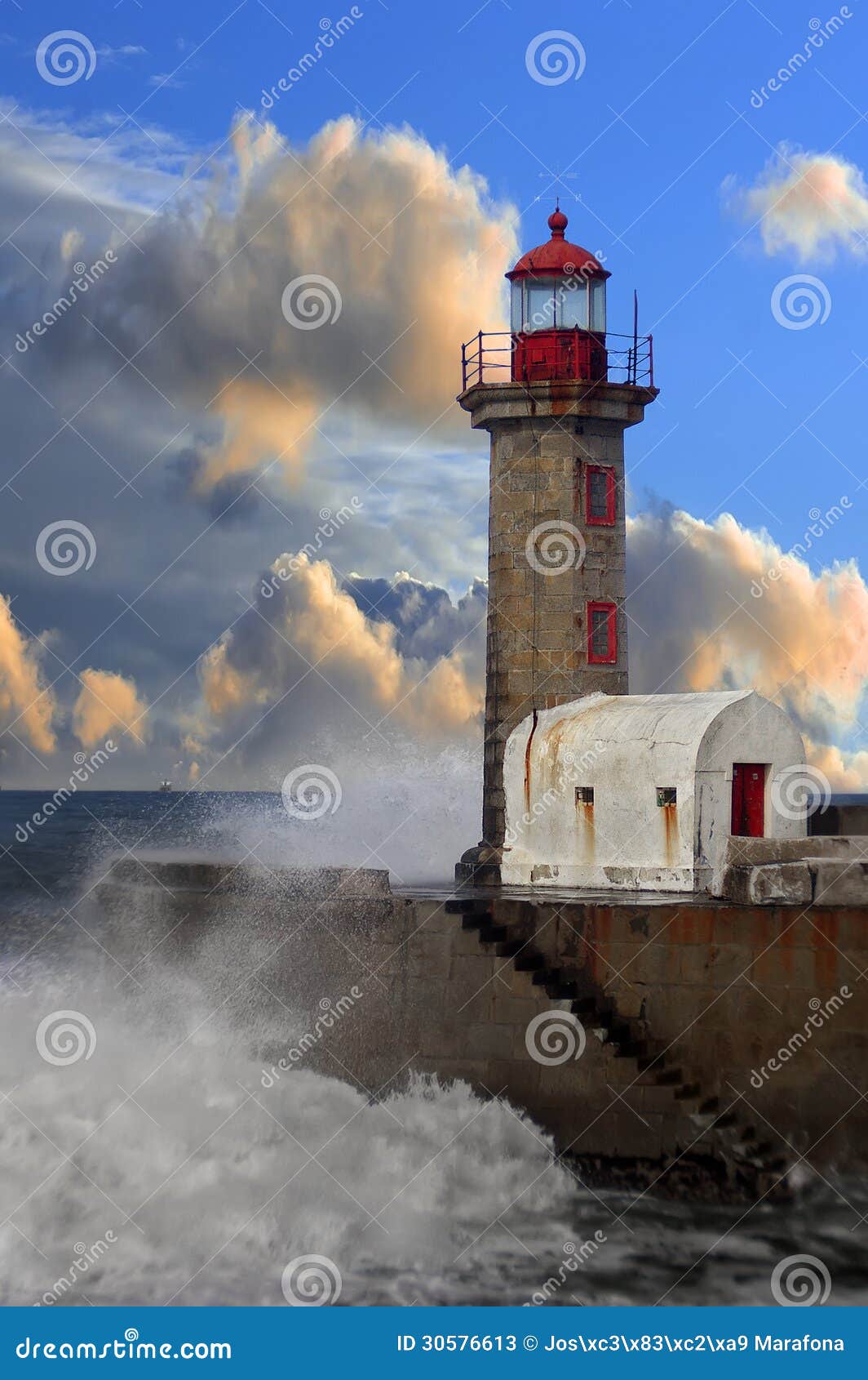 Lighthouse stock image. Image of nautical, dramatic, cloud - 30576613