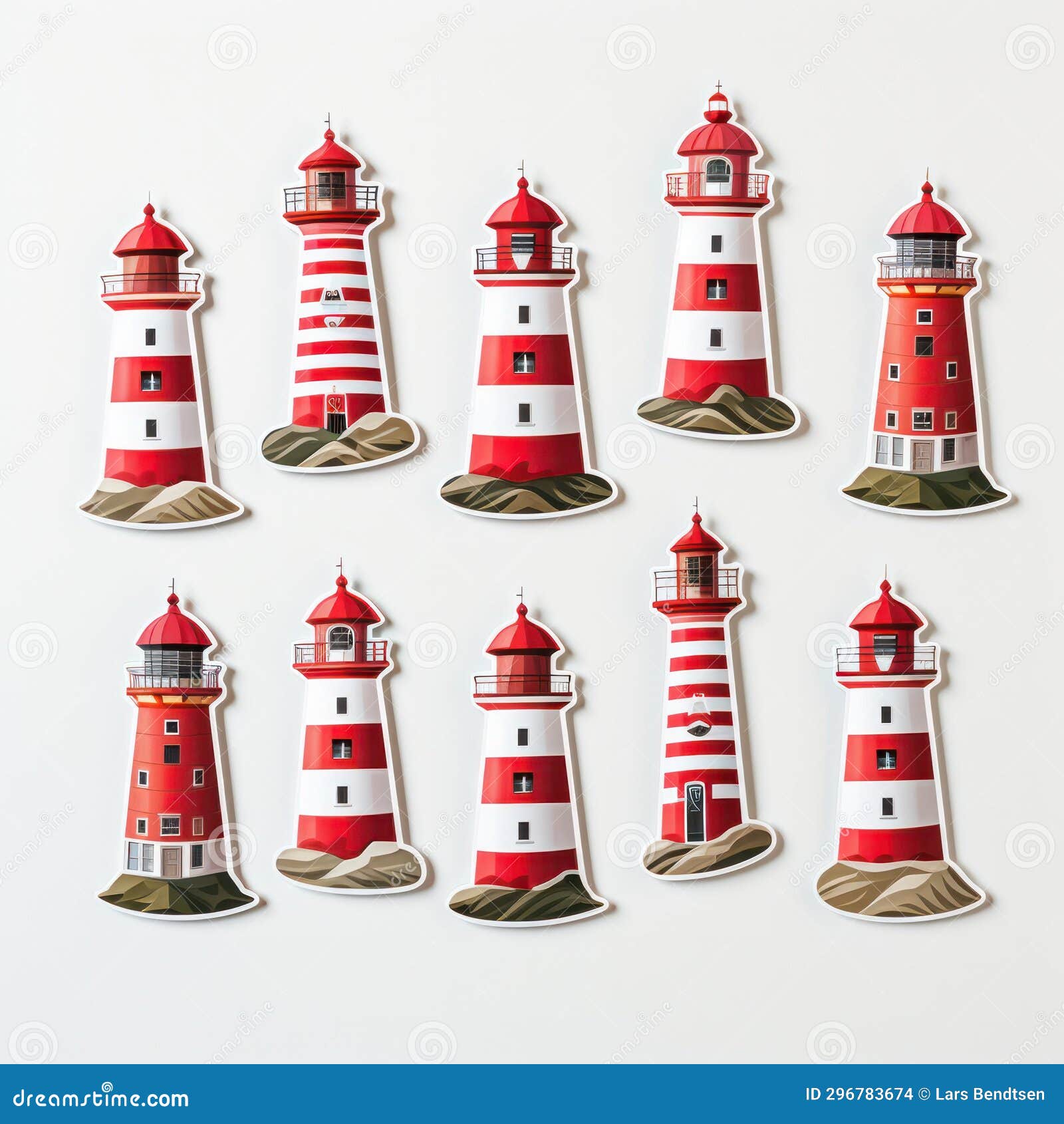 Lighthouse Paper Stickers - AI Generated Stock Illustration ...