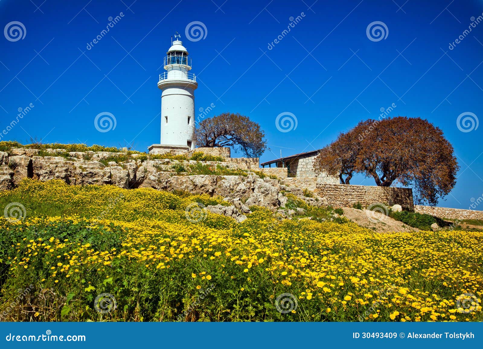 Lighthouse in Paphos, Cyprus Stock Image - Image of travel ...