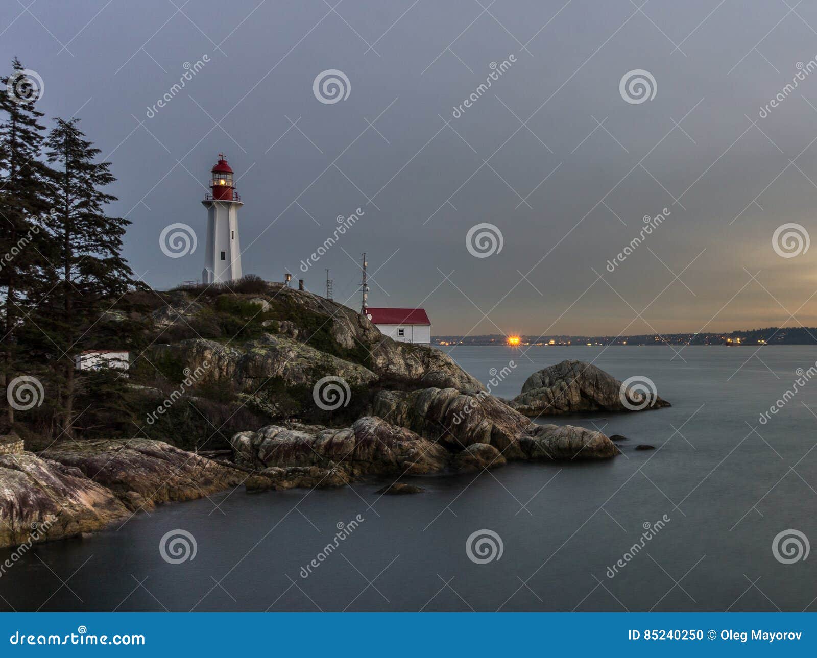 Lighthouse Park West Vancouver BC Canada at Sunset Stock Photo - Image ...