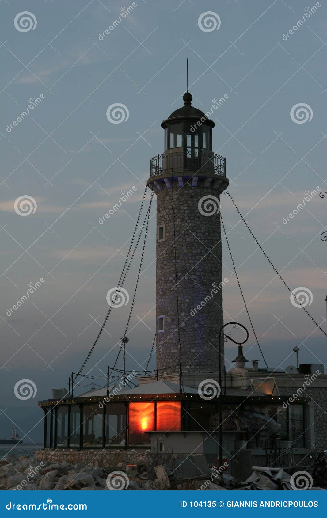 LIGHTHOUSE of PATRA,GREECE stock image. Image of sunset - 104135